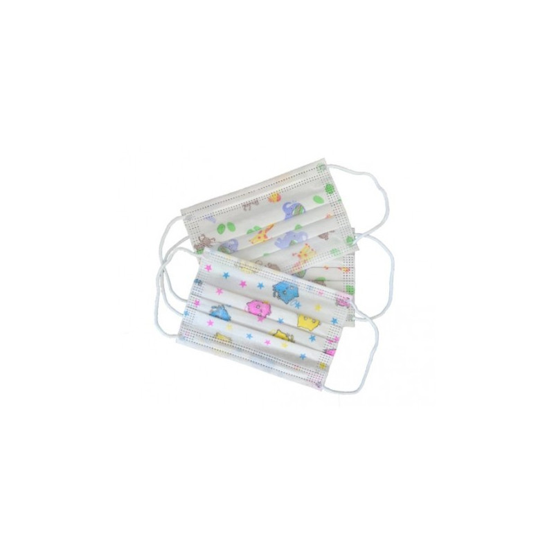 Masca de copii medicala 3 straturi 3 pliuri