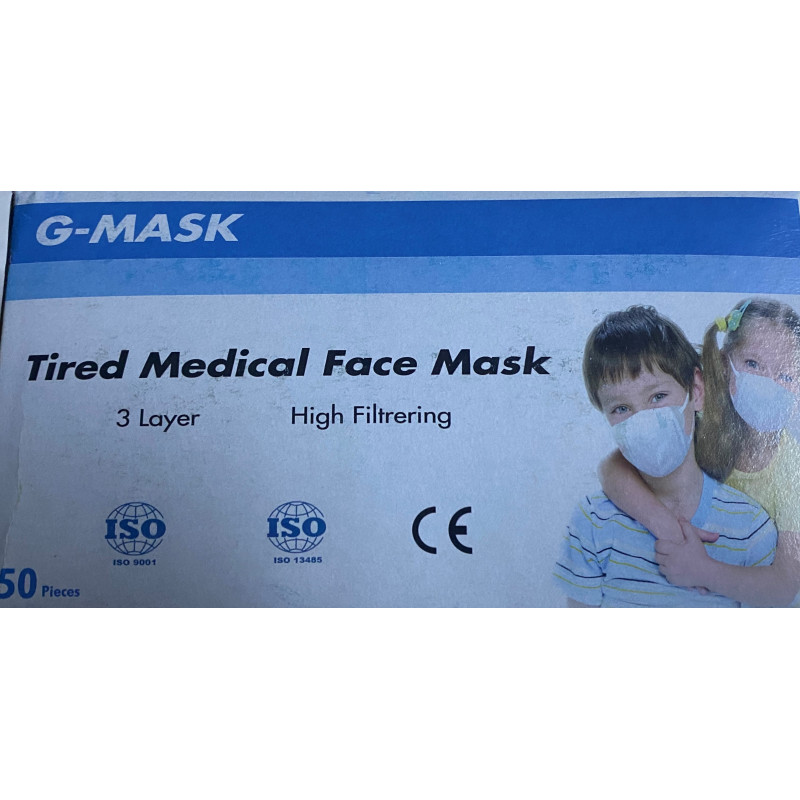 Masca de copii medicala 3 straturi 3 pliuri