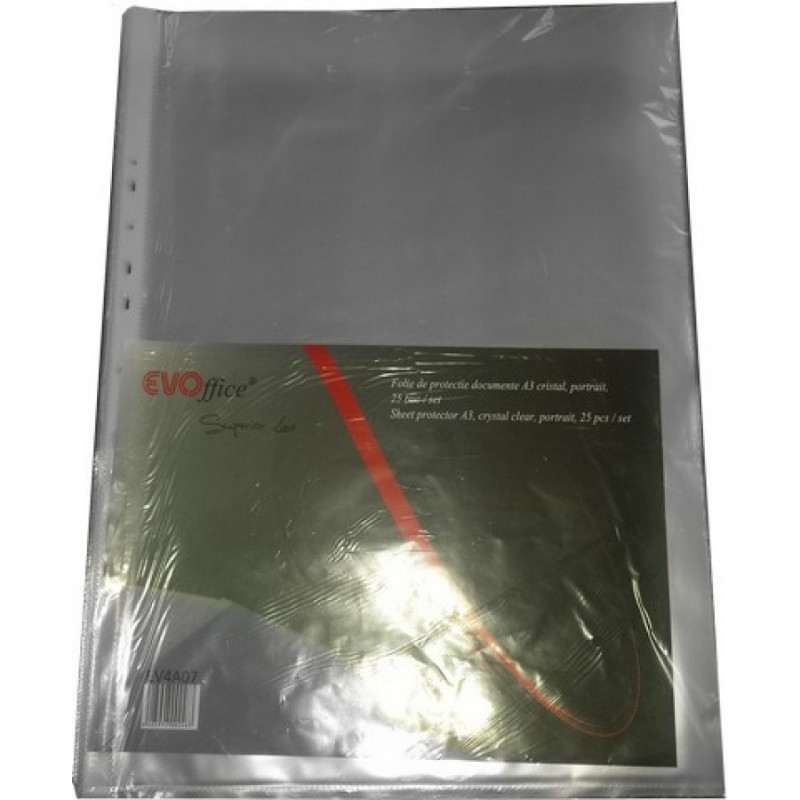 Folie protectie documente A3 , cristal 60 microni, 25 buc/set