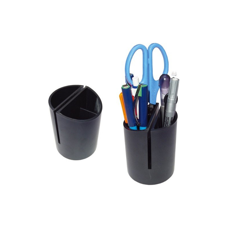 Suport plastic birou 5 compartimente cilindric